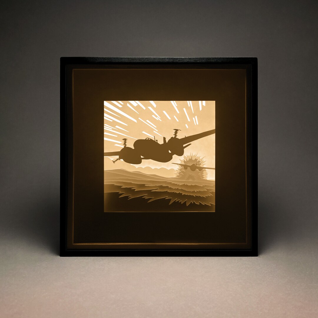 Video Game Airplane War Lightbox, Shadow Box, SVG, 3D Paper Cut ...