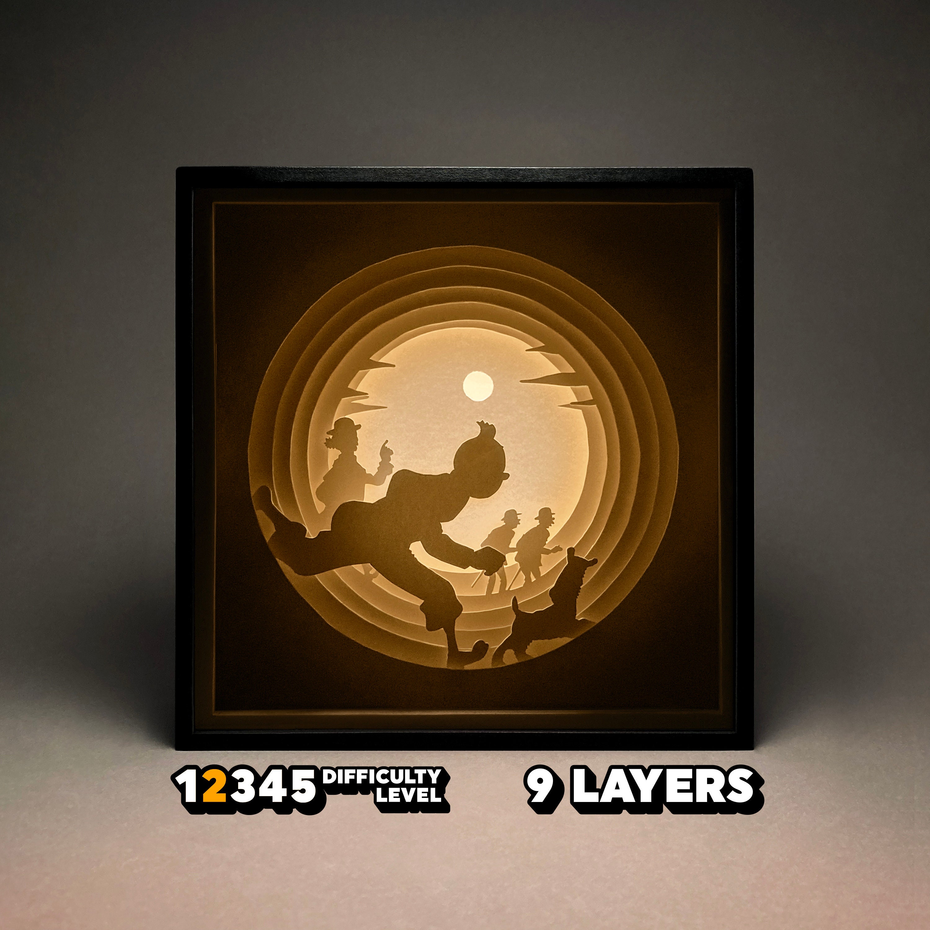 TinTin Combo Shadow Box Paper Cut LightBox Shadow Box SVG - Etsy France