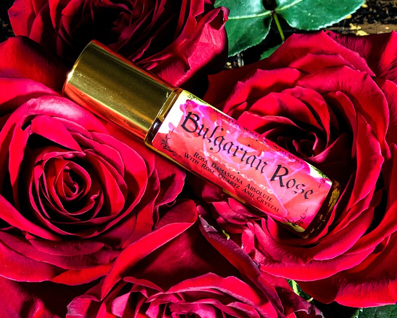 Regal Bulgarian Rose Perfume Oil With Crystal and A Rose - Etsy