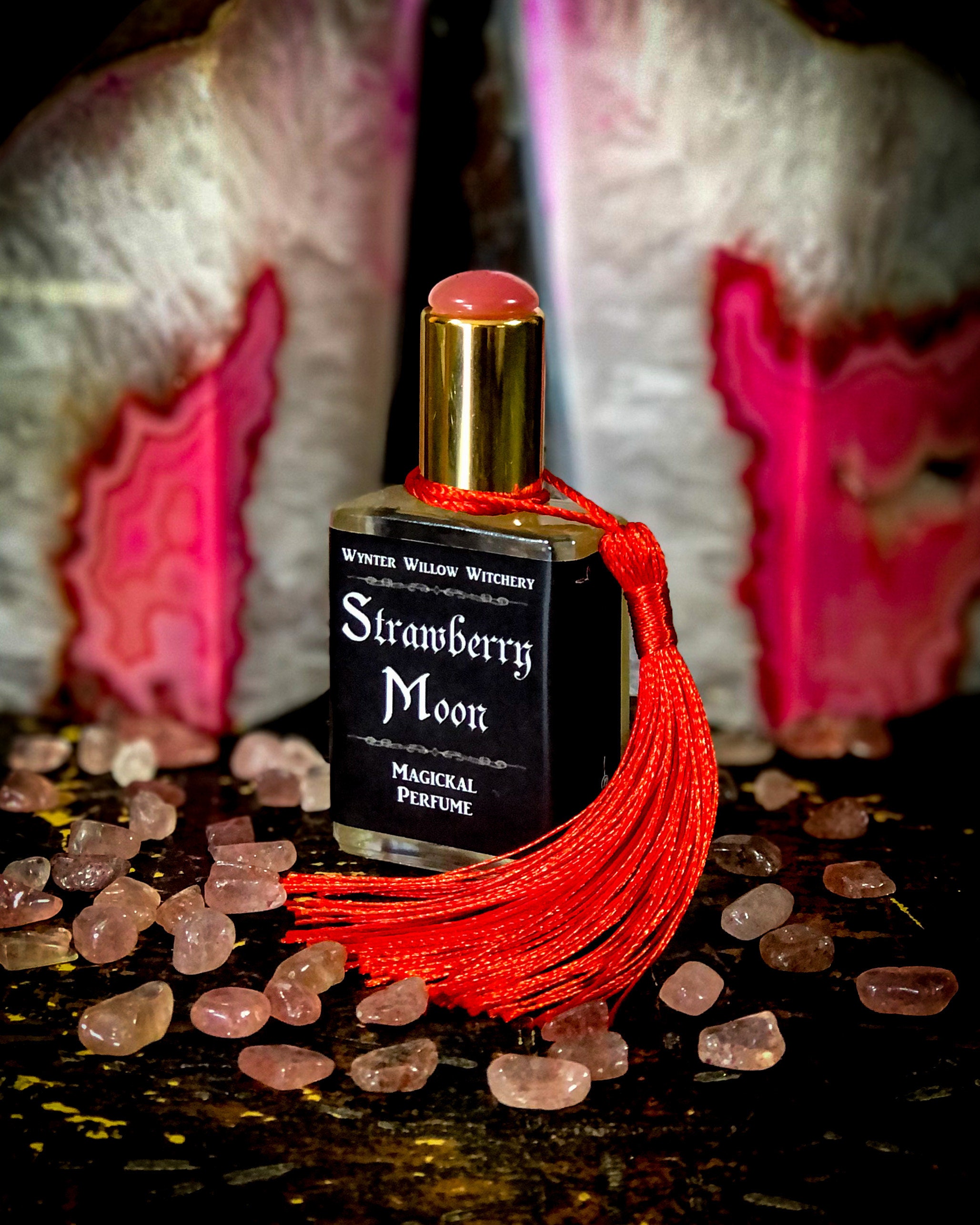 Strawberry Moon Magickal Perfume: Strawberry Quartz & Moonstone Infused ...