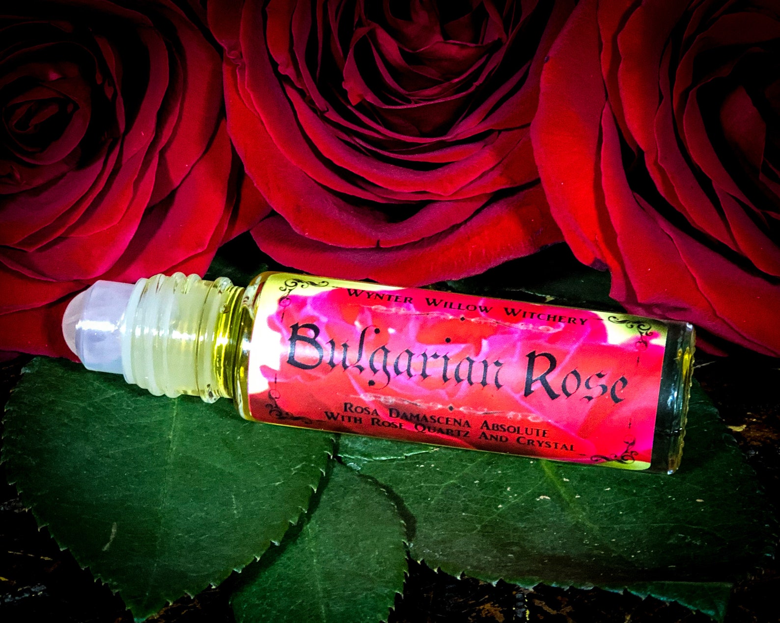 Regal Bulgarian Rose Perfume Oil With Crystal and A Rose | Etsy