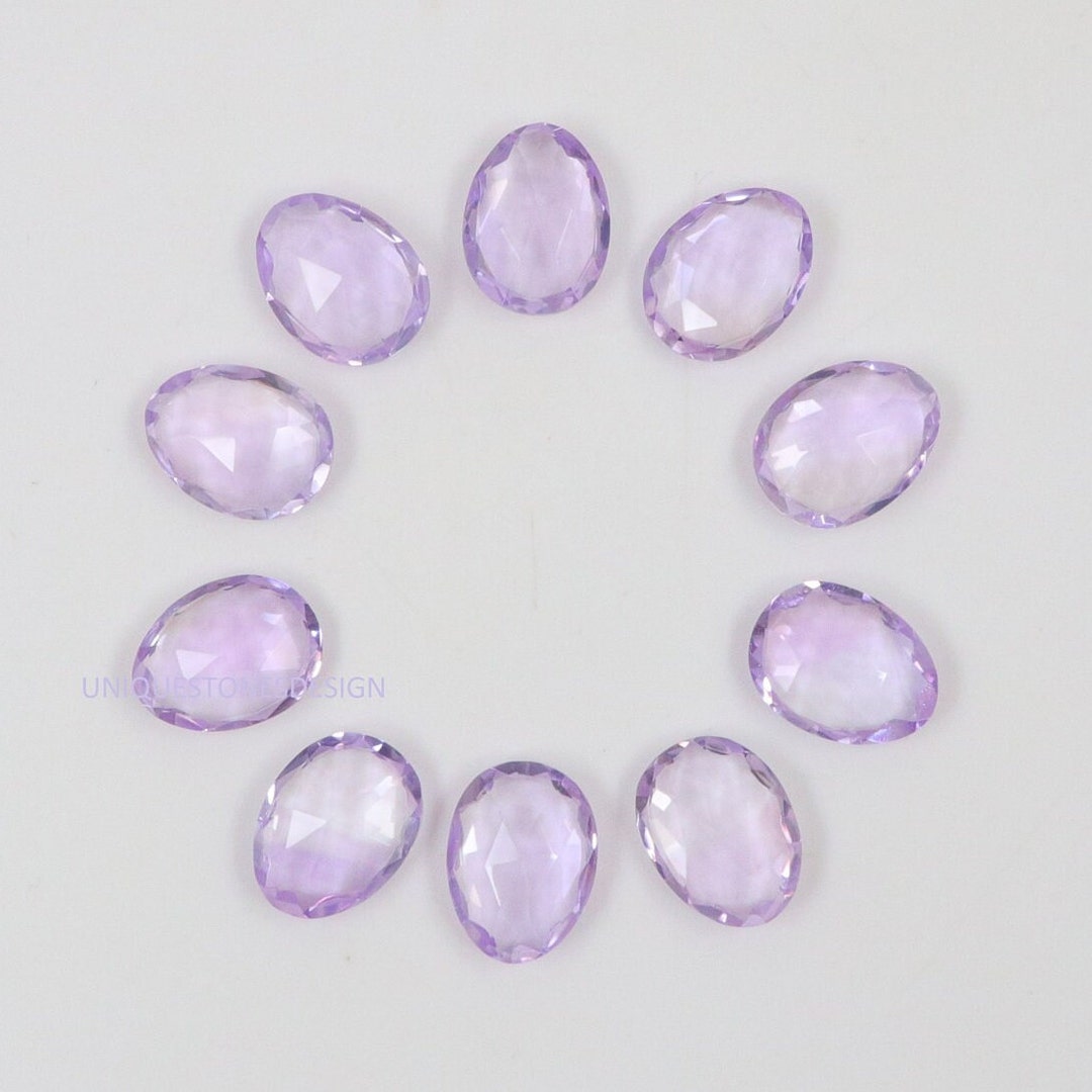 Pink Amethyst Talpe Cut Gemstone Egg Shape Normal Cut Talpe Gemstone ...