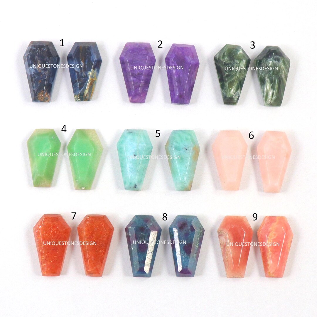 Natural Mix Gemstones: Coffin Shape Tablet Cut, 10x7mm - Etsy