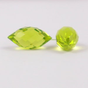 Peridot Quartz Rice Shape Approx. 16X8 Mm Faceted Drops 10 Pcs ...