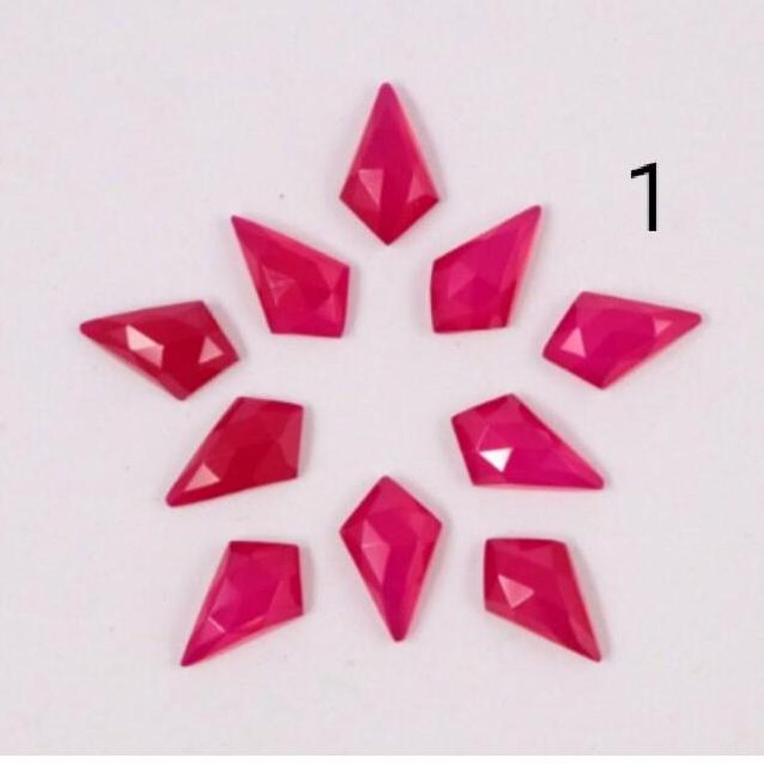 Kite Rose Cut Gemstone Pair: Ruby Chalcedony, 13x8mm - Etsy