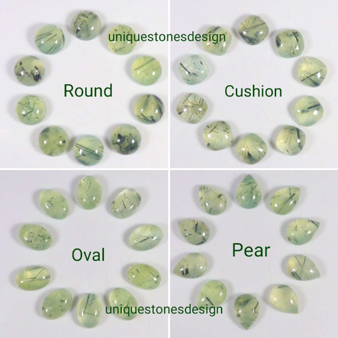 Buy Prehnite Rutile 4 MM to 20 MM Round Cushion 5X3 MM , to 25X18MM ...