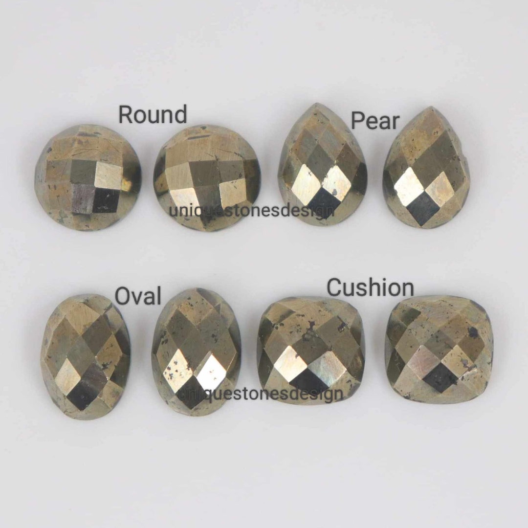Natural Pyrite 6 Mm to 20 Mm Round Cushion 8X6 Mm, to 25X18 Mm Oval ...