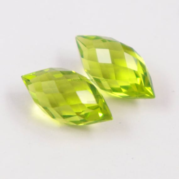 Peridot Quartz Rice Shape Approx. 16X8 Mm Faceted Drops 10 Pcs | Etsy