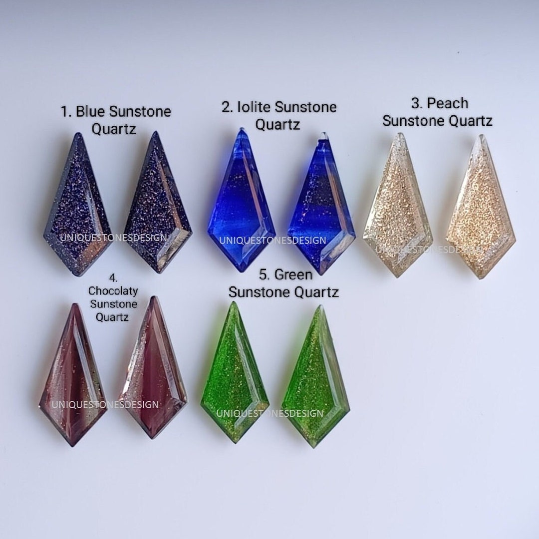 Kite Hydro Quartz Gemstone: Tablet Cut Jewelry Making (20x10 MM) - Etsy