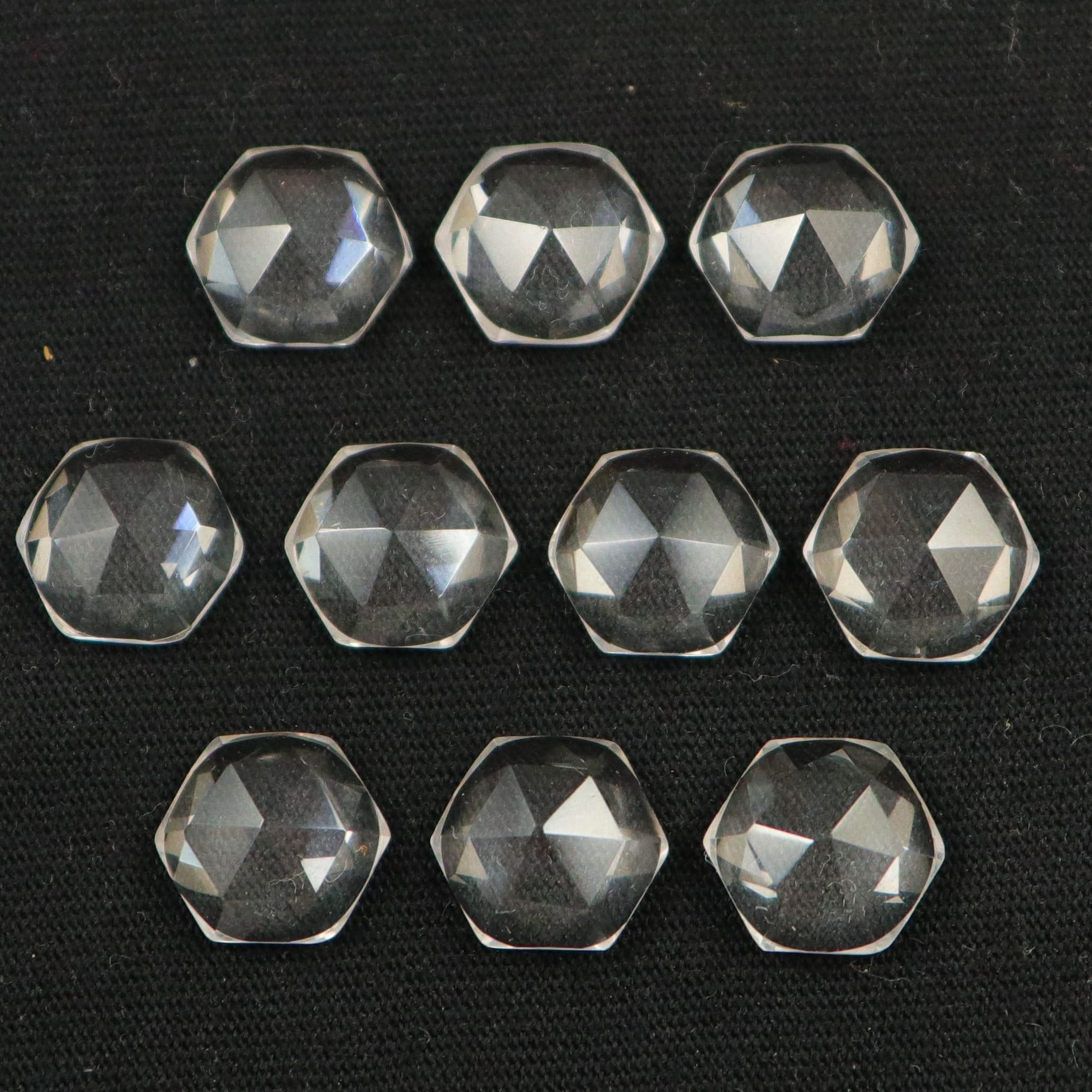 10Pcs Approx 10 mm Hexagon shape Natural Crystal Quartz Rose | Etsy