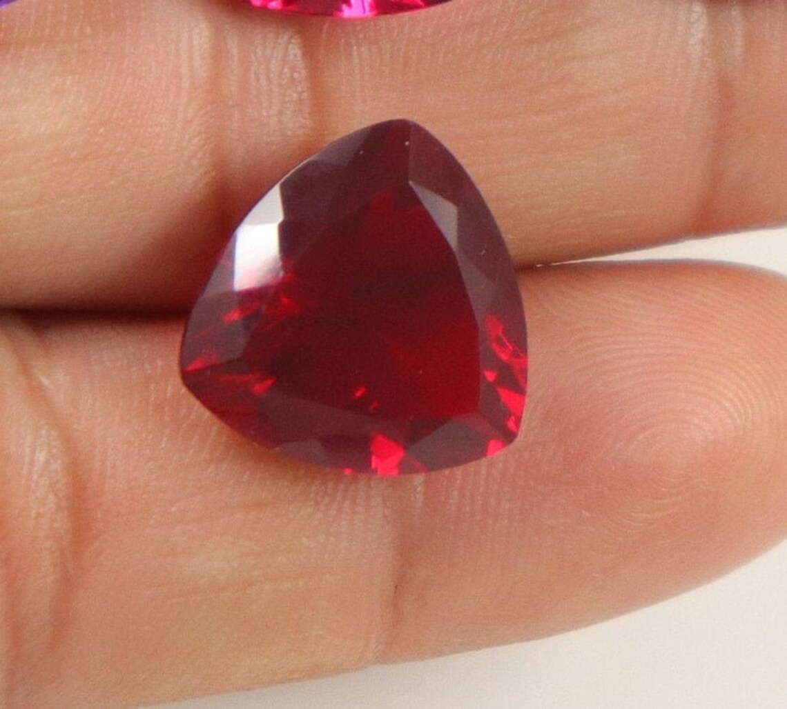 Ruby Quartz Trillion Normal Cut Gemstone Trillion Cut Gemstone | Etsy