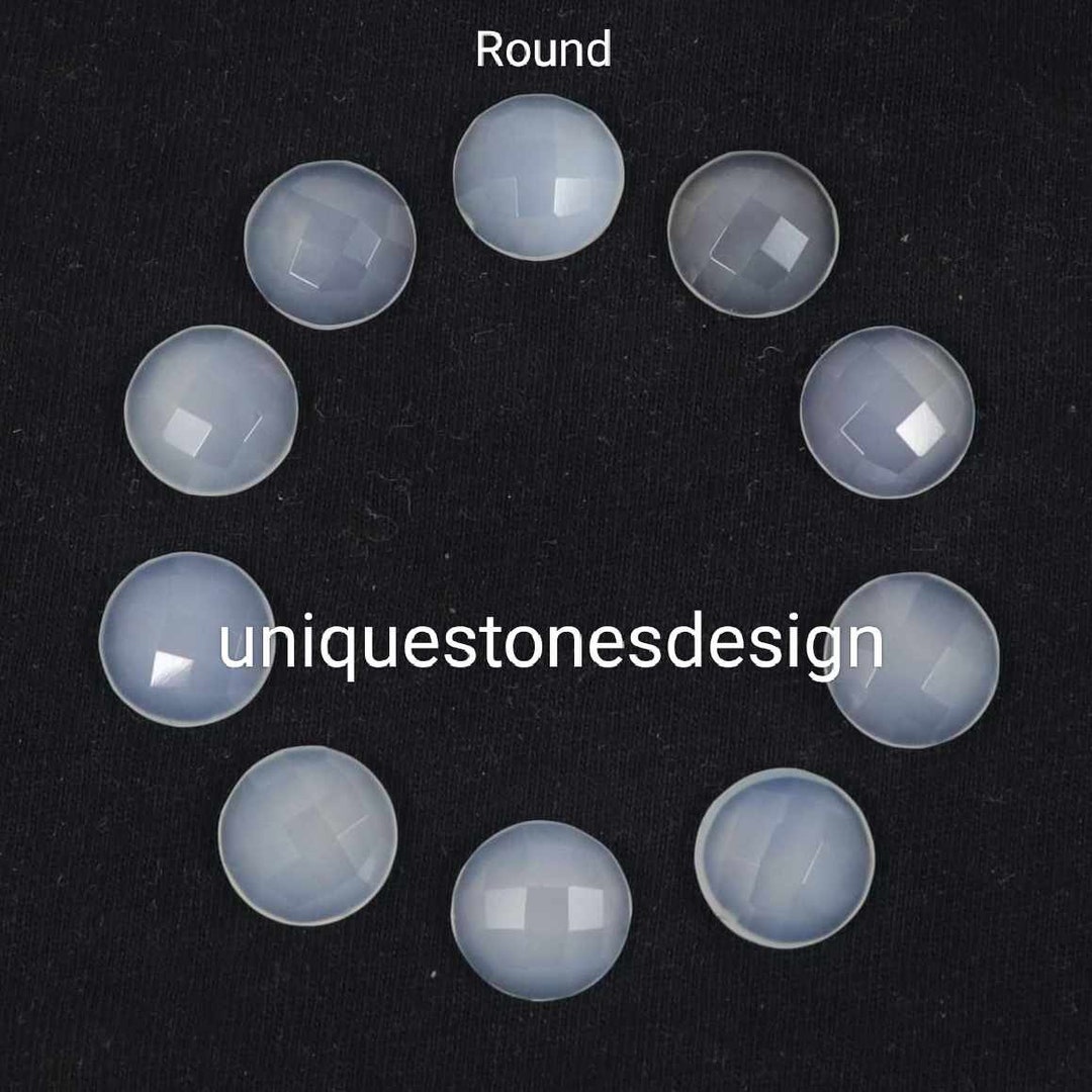 White Chalcedony Rose Cut Gemstone: Round, Oval, Pear, Cushion (6-20mm ...