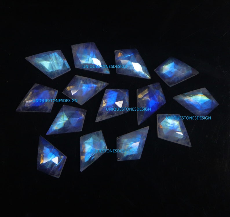 Kite Rainbow Moonstone, Rose Cut Gemstone 13x8 Mm - Etsy