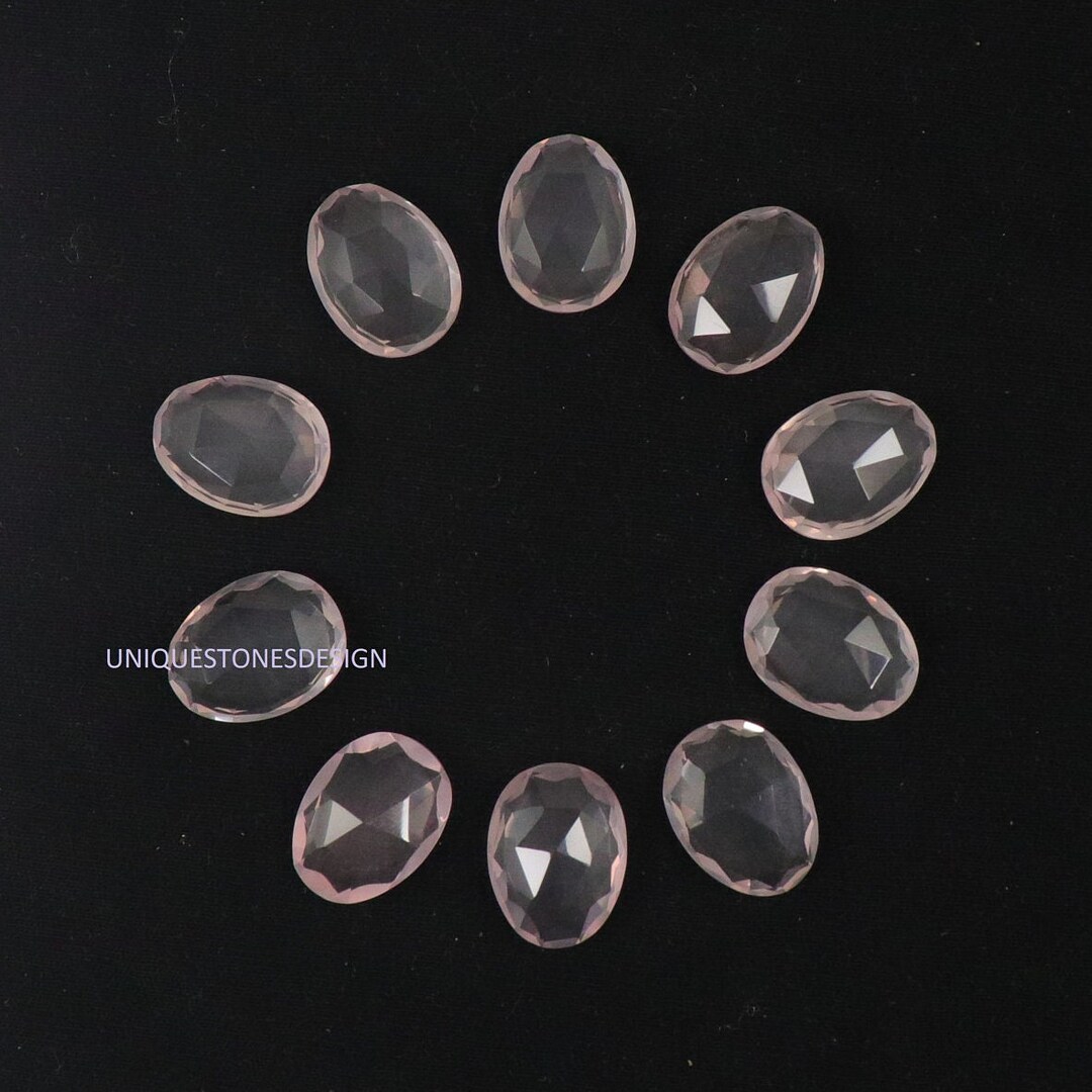 Rose Quartz Talpe Cut Gemstone Egg Shape Normal Cut AAA Quality Talpe ...