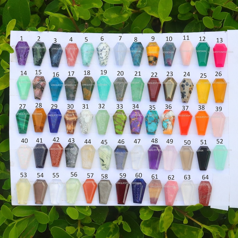 Mix Gemstone Coffin Cabochon, Tablet Cut, 10x7 Mm - Etsy