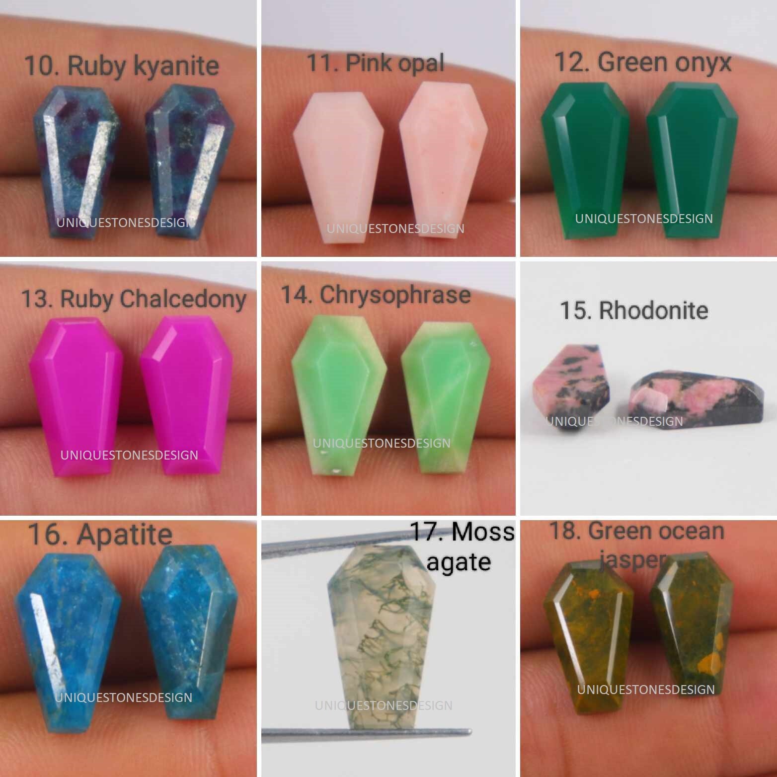 Mix Gemstone Coffin Cabochon, Tablet Cut, 10x7 Mm - Etsy