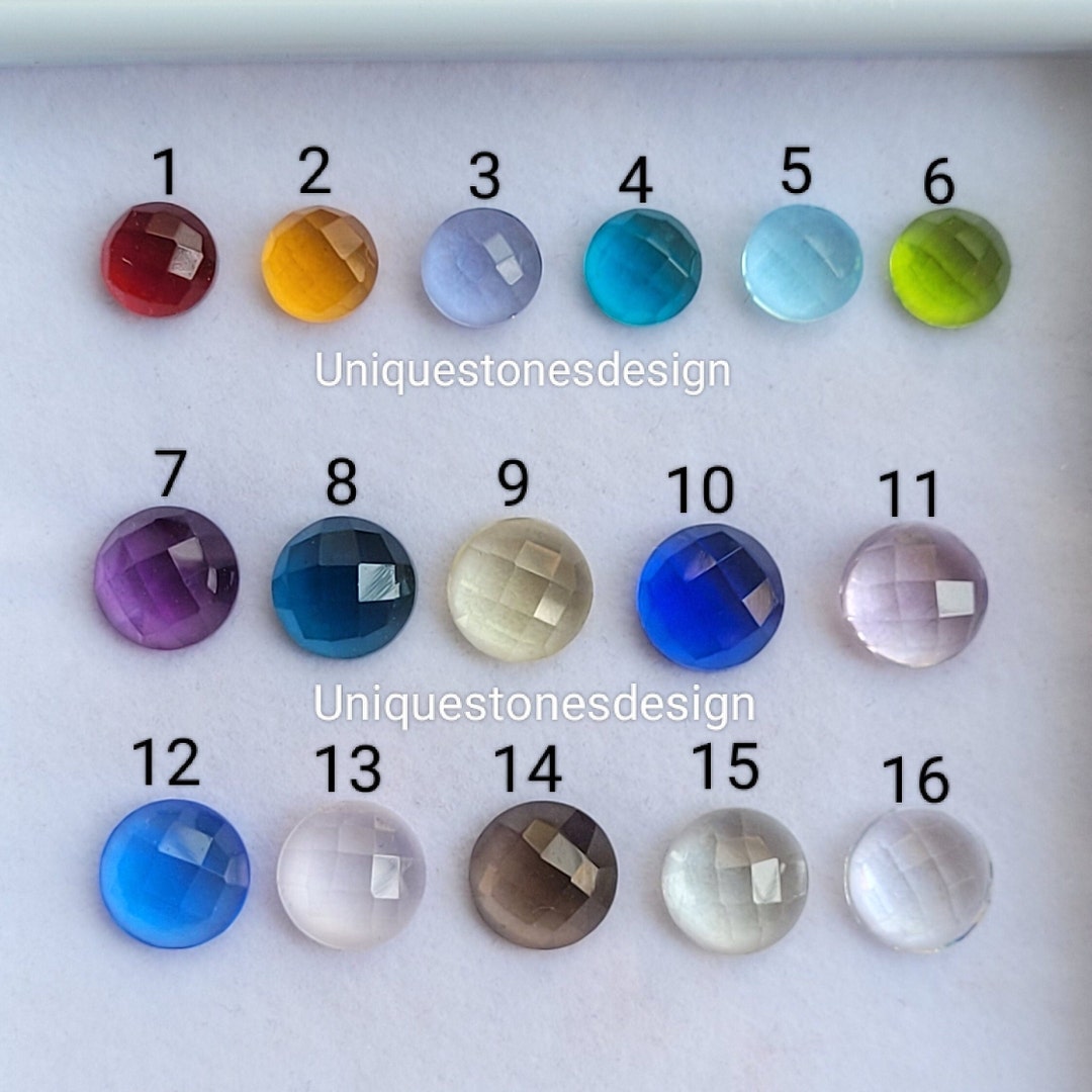 Round Rose Cut Quartz Gemstone: Flat Bottom Checker Cut, 6-30mm - Etsy