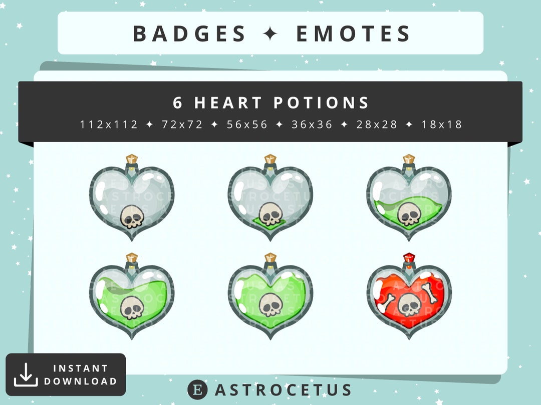 Poison Heart Witchy Potions Subscriber, Loyalty, Badges / Emotes ...