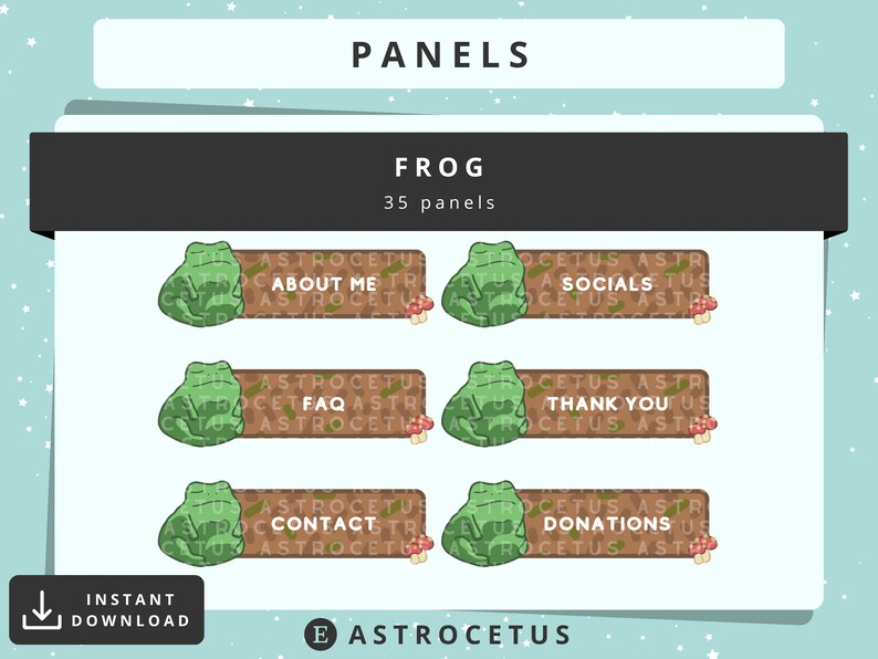 ANIMATED Cottagecore Frog and Mushroom Stream Pack Bundle, Overlays ...