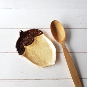 Ceramic Acorn Spoon Rest Handmade Woodland Kitchen Decor Pottery ...