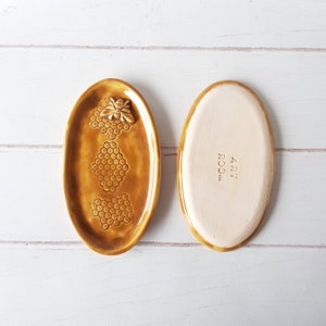 Ceramic Bee With Honeycomb Spoon Rest Handmade Kitchen Yellow Spoon ...