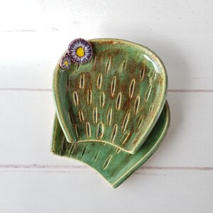 Cacti Spoon Holder Handmade Ceramic Cactus Spoon Rest for Table Kitchen ...