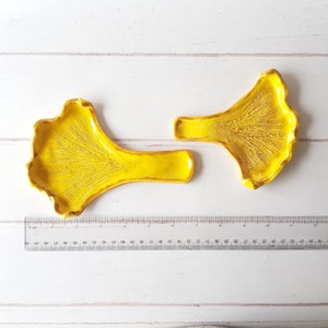 Ceramic Chanterelle Mushroom Spoon Rest Handmade Kitchen Yellow Spoon ...