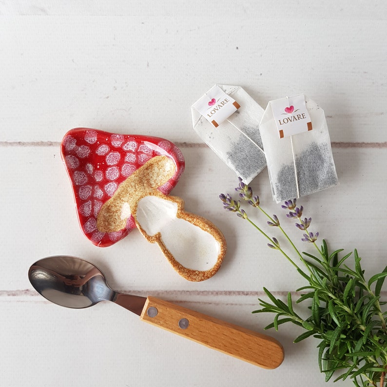 Ceramic Amanita Mushroom Spoon Rest Fly Agarics Mini Tea Bag - Etsy