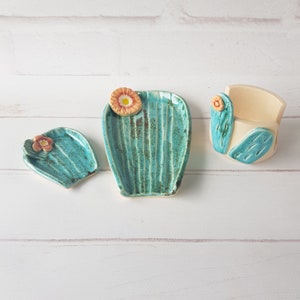 Ceramic Cactus Spoon Rest Cacti Spoon Holder for Table Kitchen ...