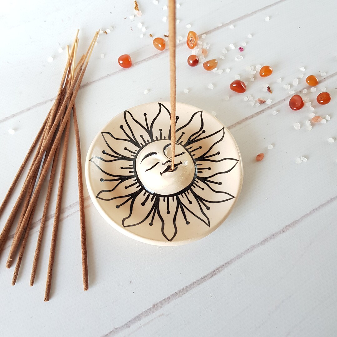 Ceramic Sun Incense Holder Zodiac Incense Burner Pottery White Incense ...