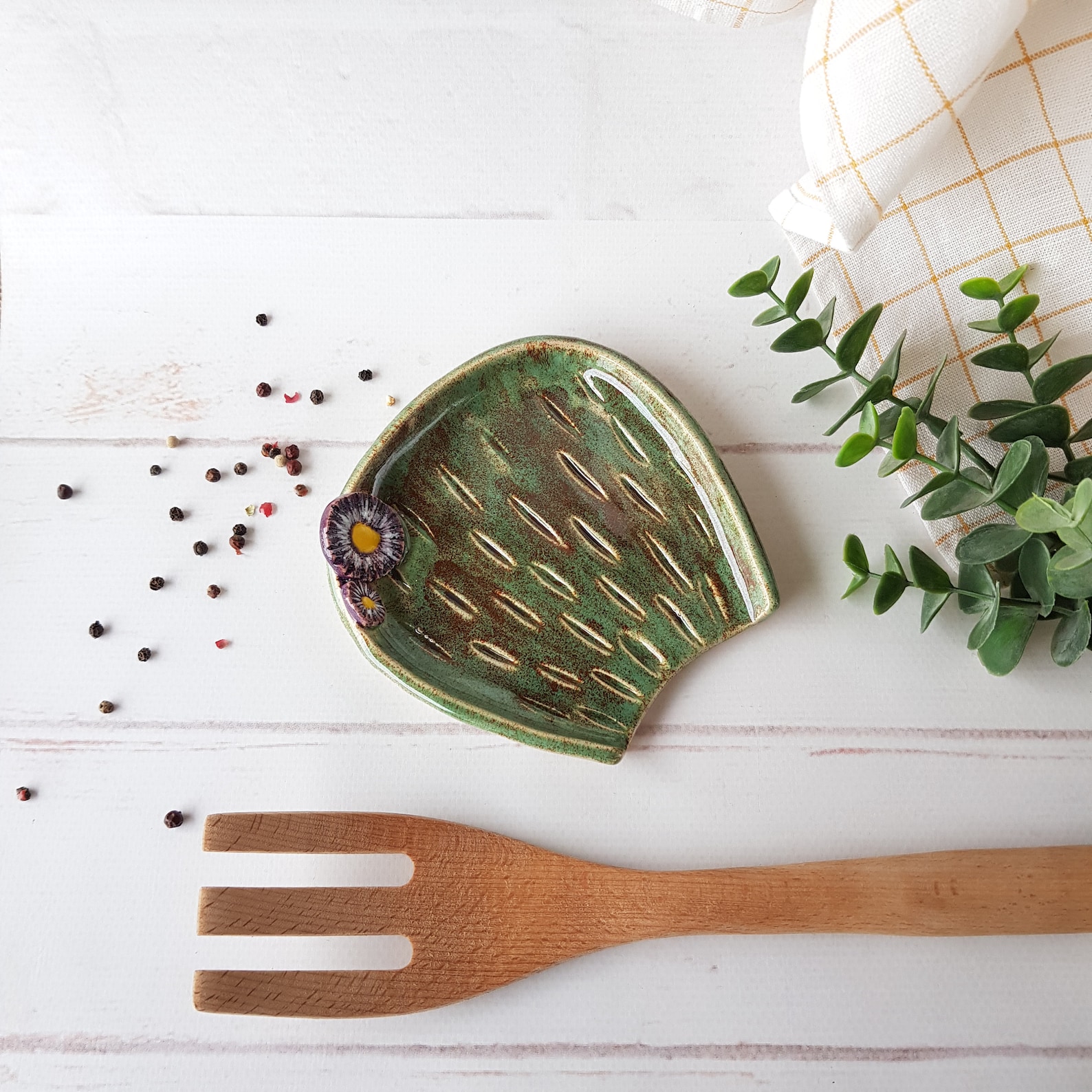 Cacti Spoon Holder Handmade Ceramic Cactus Spoon Rest for - Etsy
