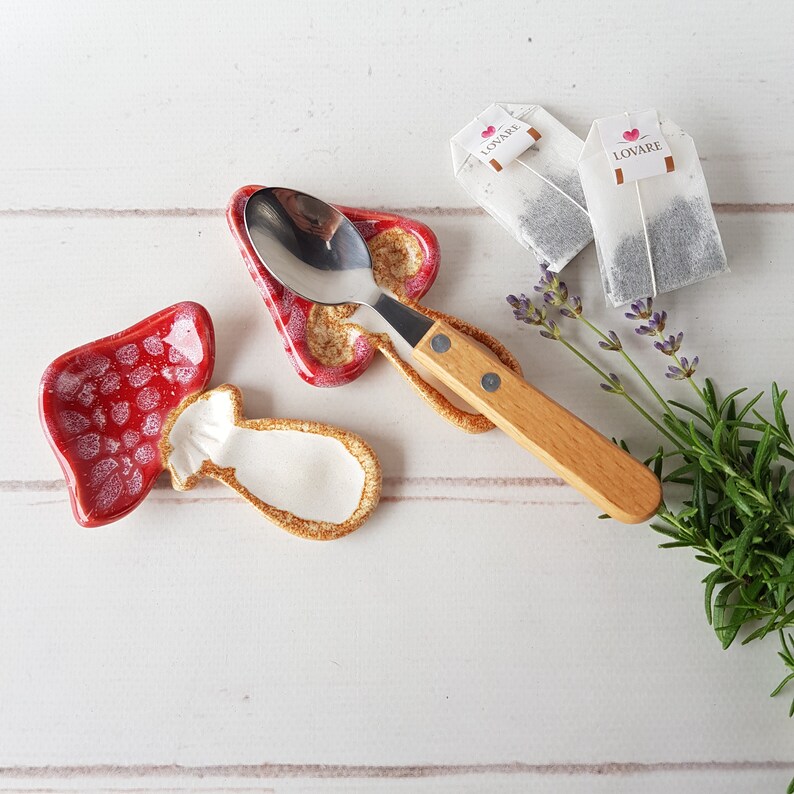 Ceramic Amanita Mushroom Spoon Rest Fly Agarics Mini Tea Bag - Etsy