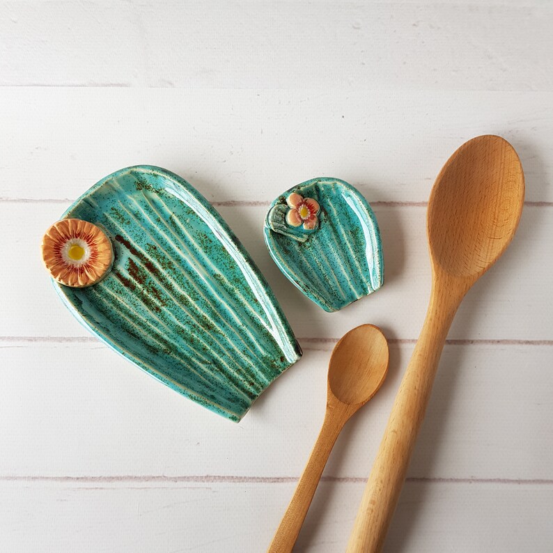 Ceramic Cactus Spoon Rest Cacti Spoon Holder for Table Kitchen - Etsy