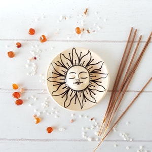 Ceramic Sun Incense Holder Zodiac Incense Burner Pottery White Incense ...