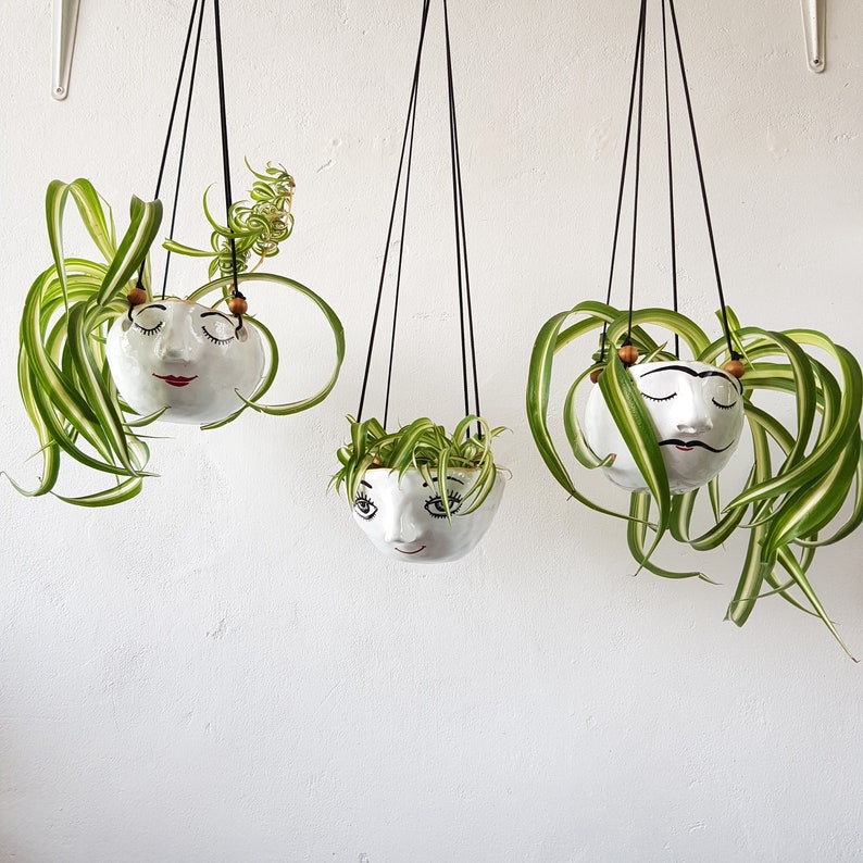 Ceramic Hanging Planter Large Pottery Hanging Planter With - Etsy