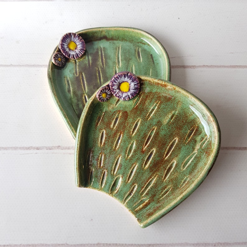 Cacti Spoon Holder Handmade Ceramic Cactus Spoon Rest for Table Kitchen ...