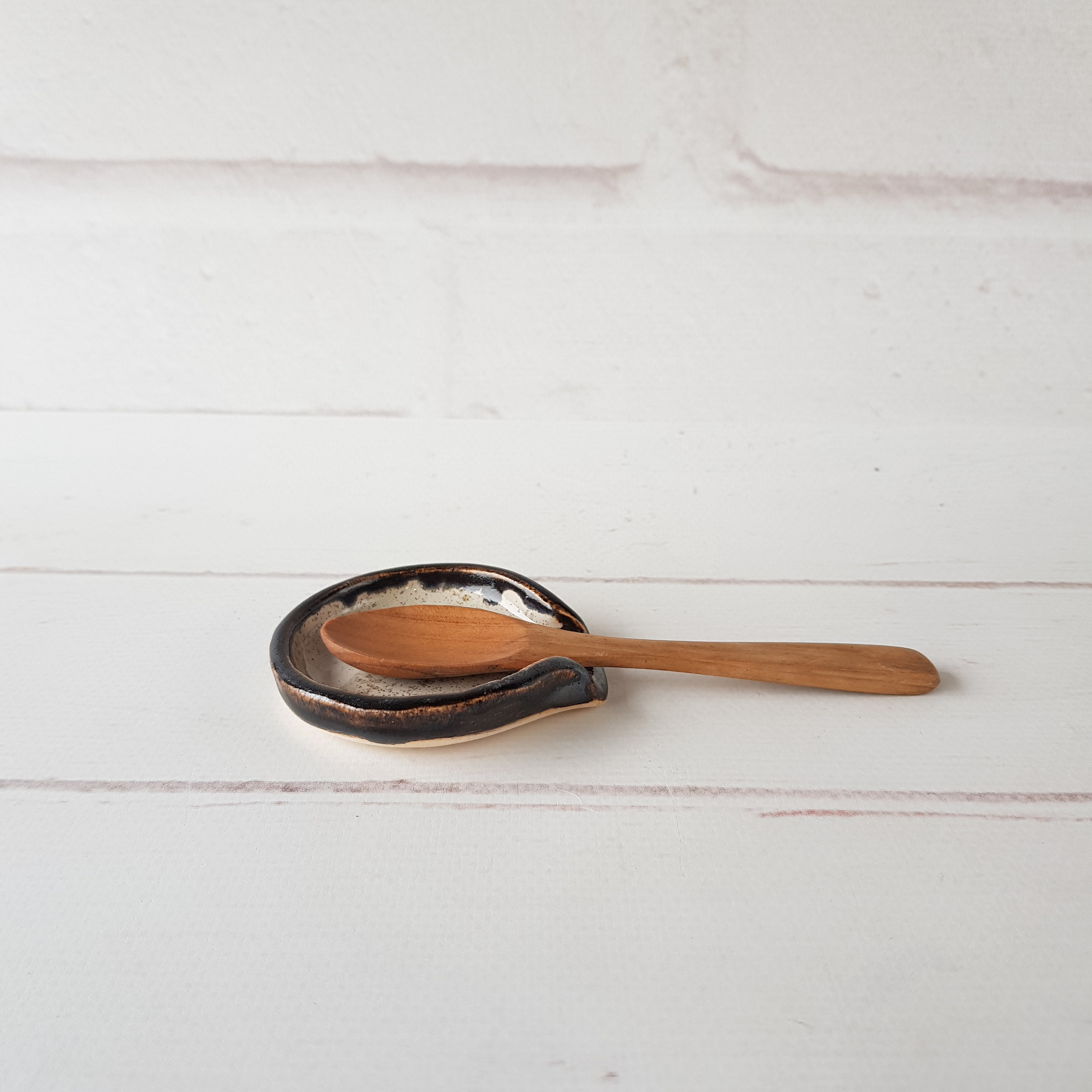 Ceramic Minimalistic Tea Bag and Spoon Rest Clay Mini Spoon - Etsy