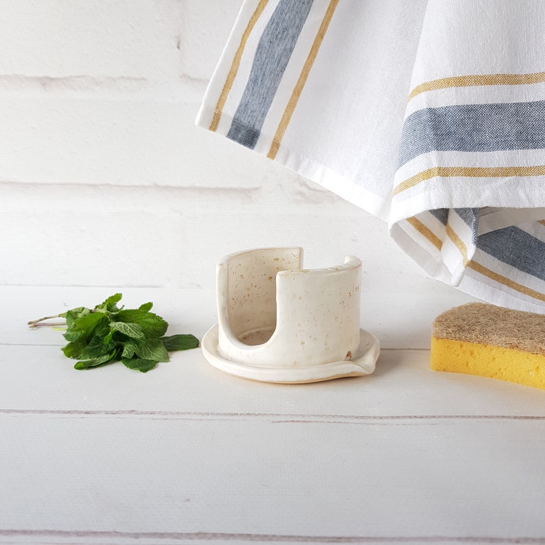 Speckled Ceramic Sponge Holder With Tray for Kitchen Sponge - Etsy