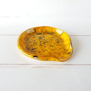 Ceramic Spoon Dish for Kitchen Pottery Speckled Yellow Spoon Rest New ...