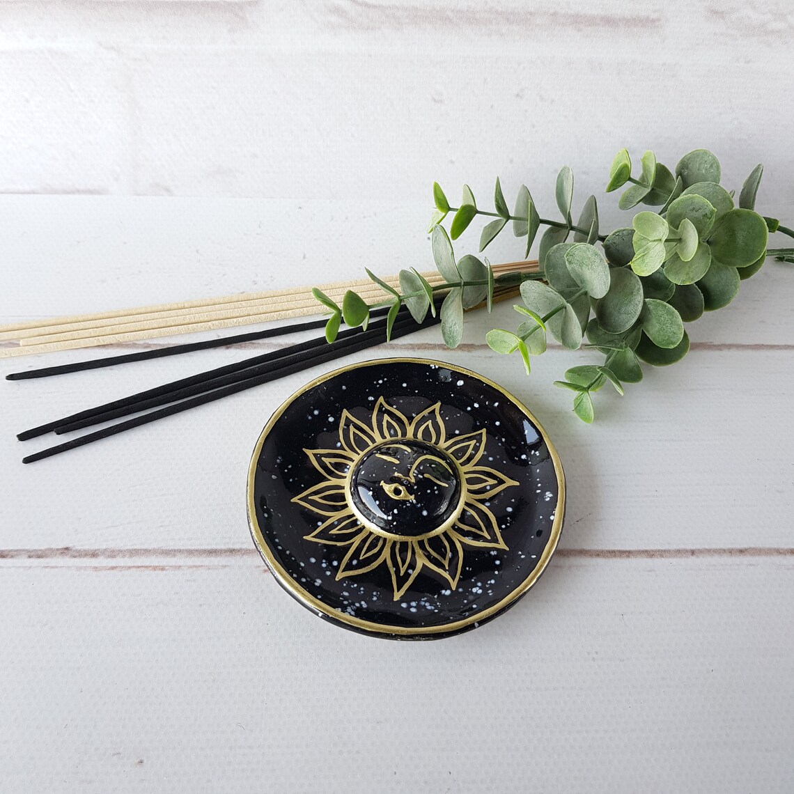 Sun incense holder Incense stick holder Round ceramic incense | Etsy