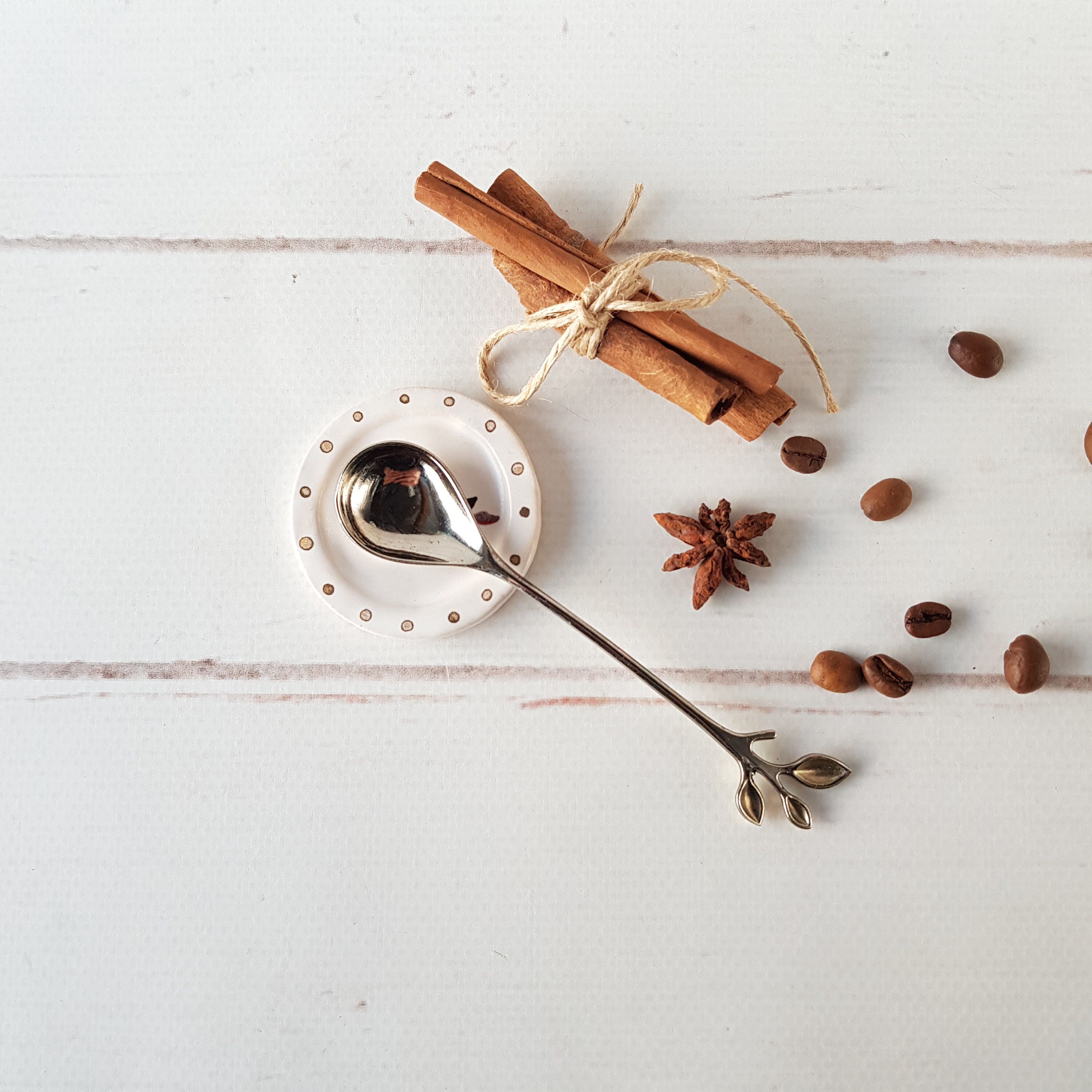 Coffee/Tea spoon holder with rose Rustic spoon rest Ceramic | Etsy