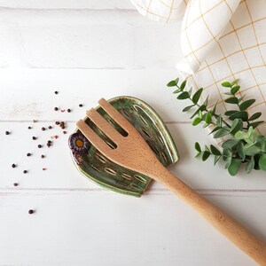 Cacti Spoon Holder Handmade Ceramic Cactus Spoon Rest for Table Kitchen ...