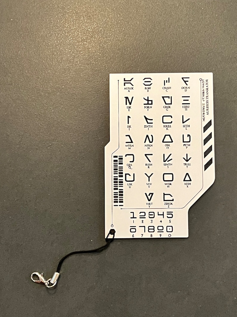 Star Wars Galaxy's Edge Inspired Aurebesh Translator Card - Etsy
