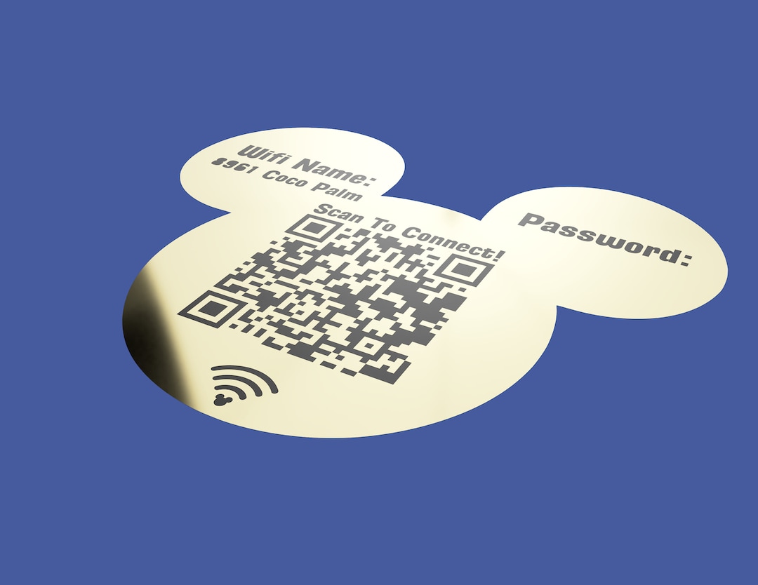 Wi-fi QR Code Disney Inspired Sign - Etsy