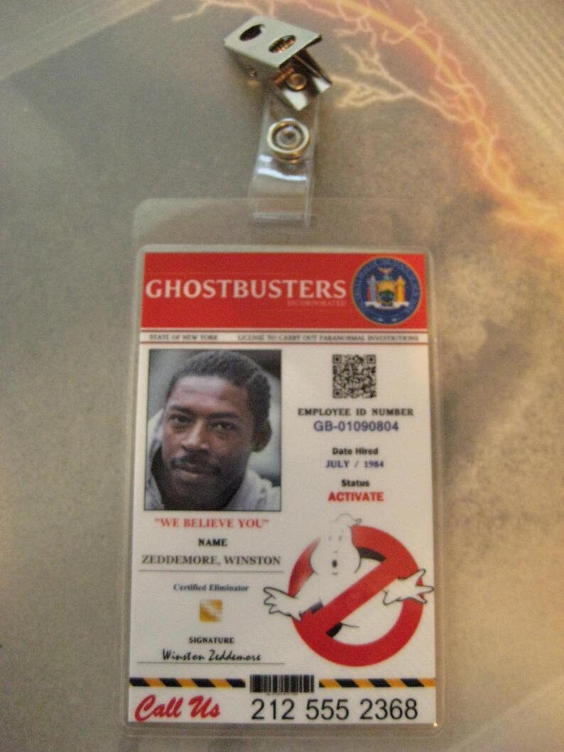 Ghostbusters 1984 Winston Zeddemore I.D. Badge B3G1F - Etsy