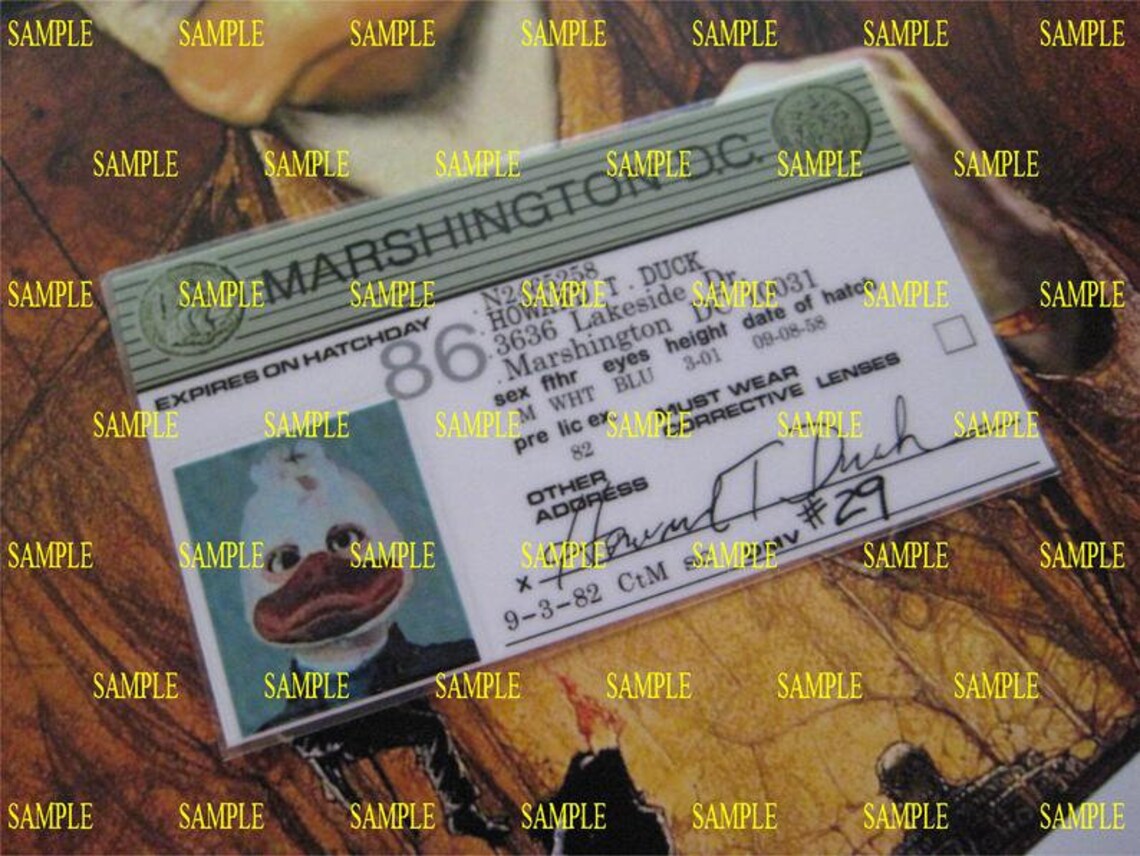 Howard the Duck Movie Driver's License SCREEN ACCURATE - Etsy