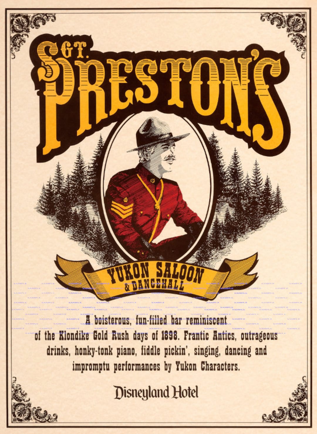 Disney Sgt Preston's Saloon Canadian Show Collector's Attraction Poster ...