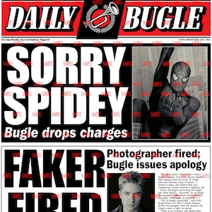 Spider-man Daily Bugle Newspaper Posters Set of 4, Sam Raimi Movie Prop ...