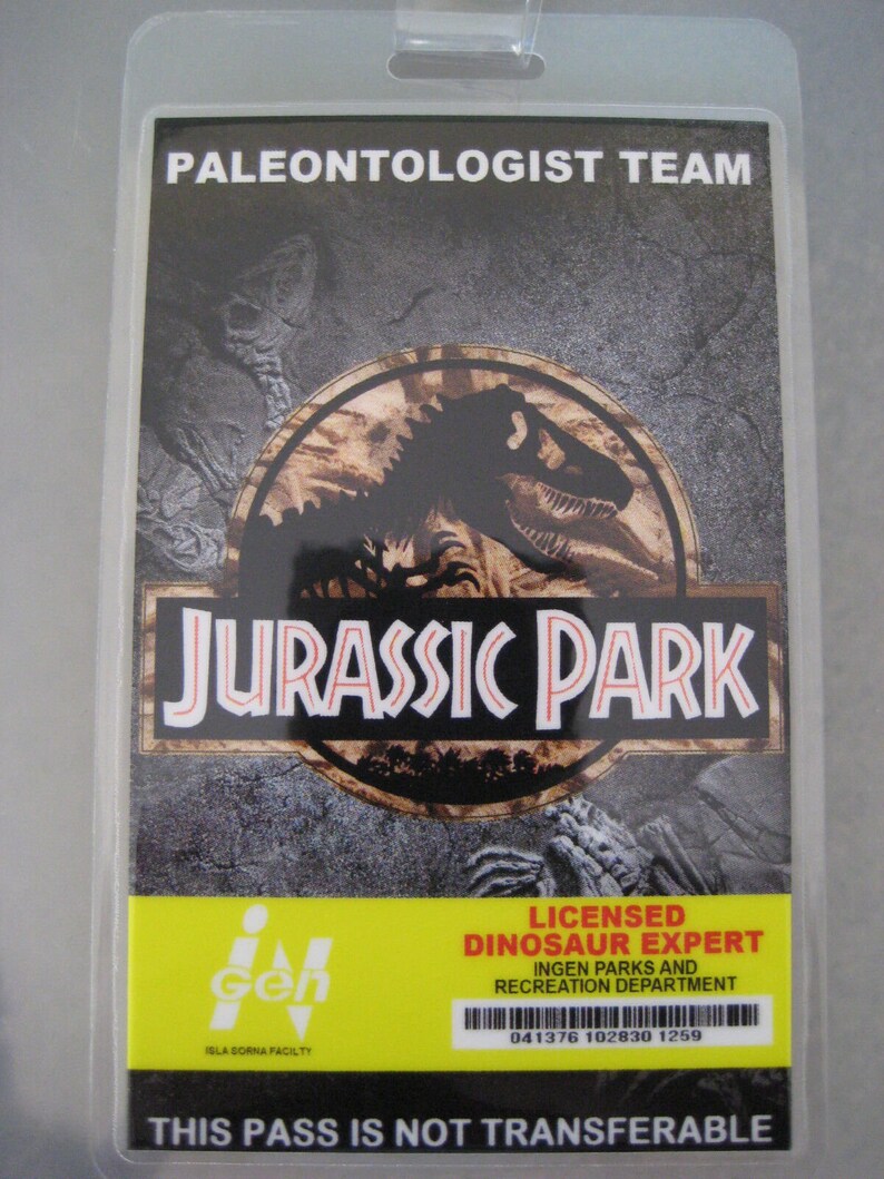 Jurassic Park - Paleontologist Team I.D. - B3G1F - Etsy