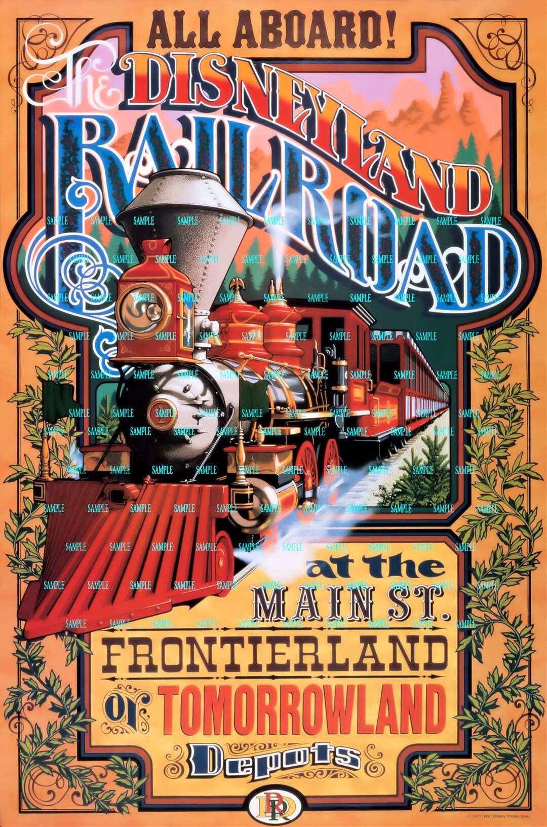 Disney Rail Road Collector's Poster Print ( 11" X 17" ) B2G2F - Etsy